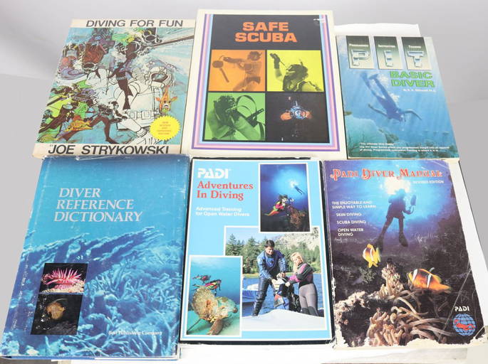 6 Vintage Scuba Diving Reference Books