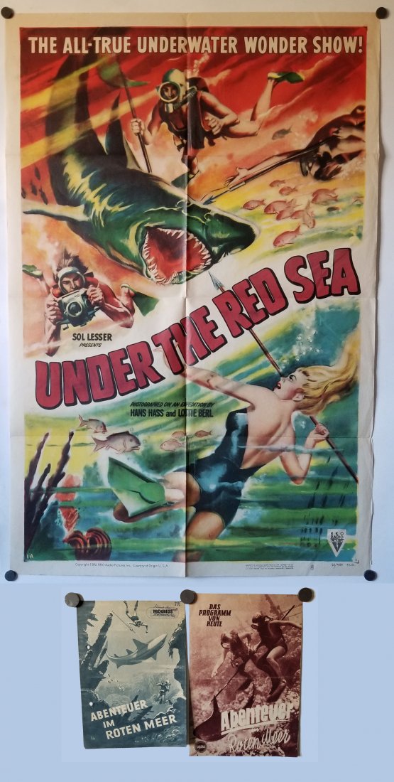 Hans Hass Under The Red Sea Poster & 2 German Programs