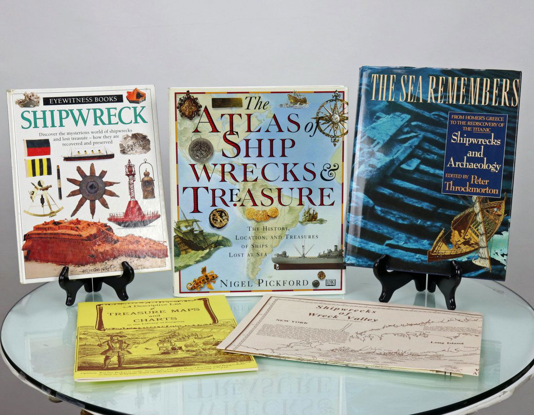 Grouping Of Shipwreck Books, Maps & Charts