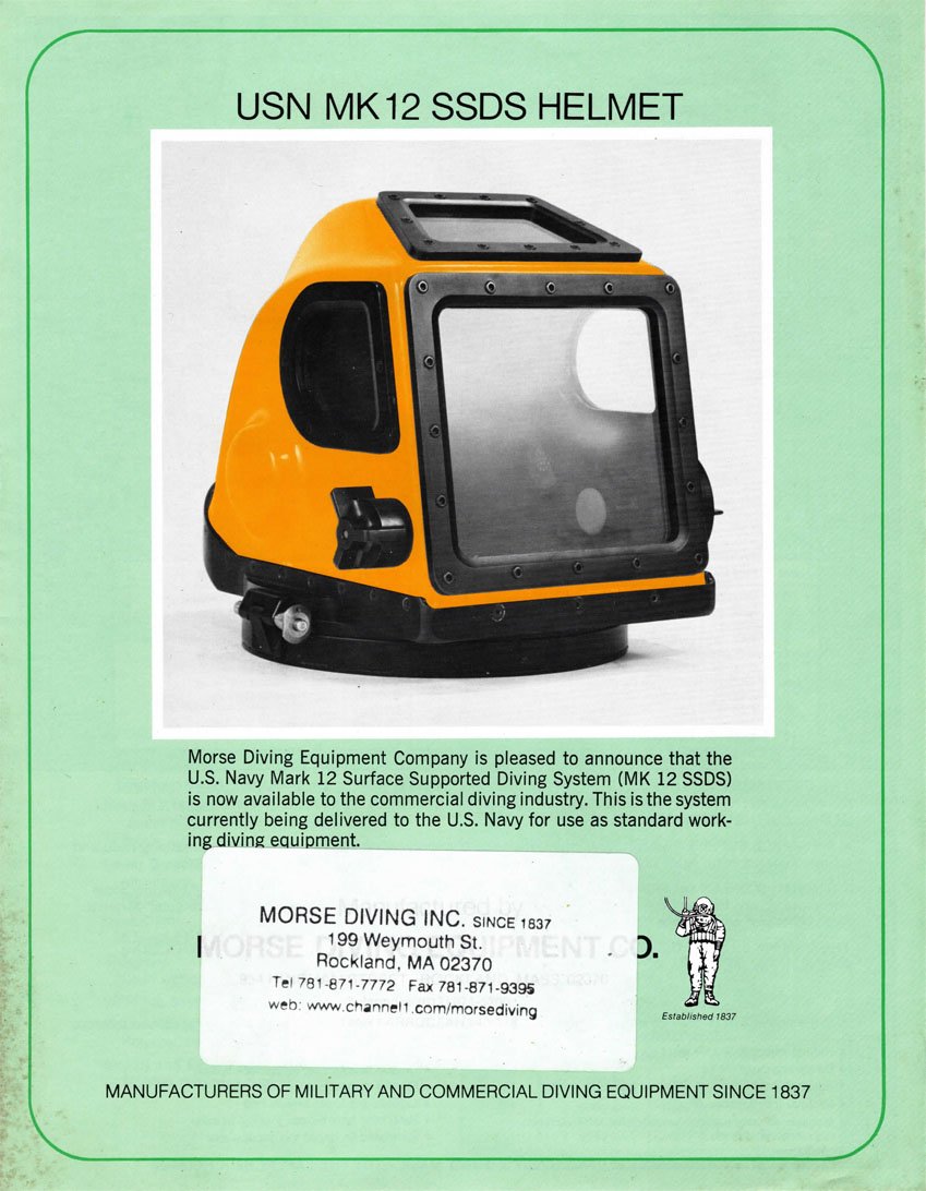 Original Morse Us Navy Mark 12 Diving Helmet Brochure Auction