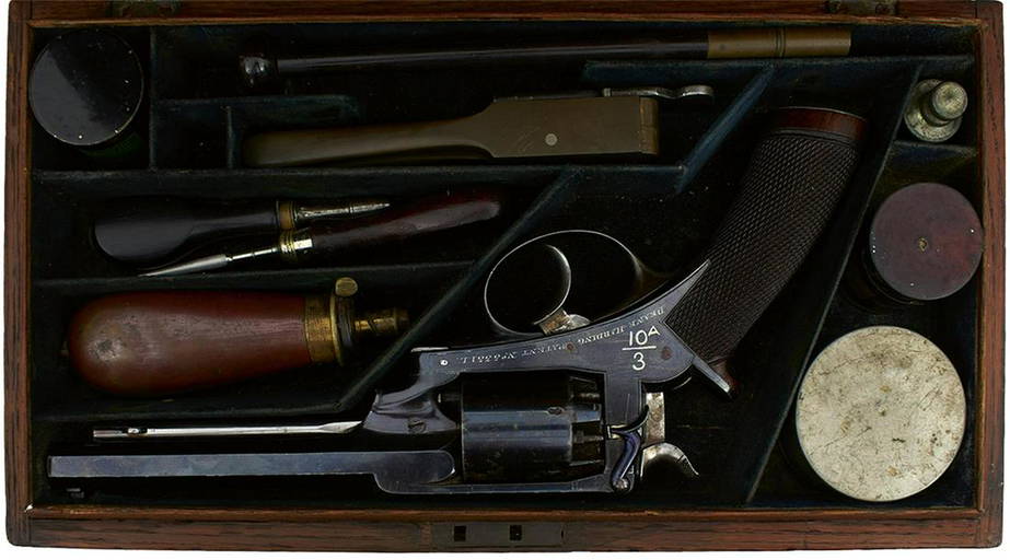 A CASED 54-BORE FIVE-SHOT PERCUSSION DEANE, HARDING & DEANE 2ND MODEL ...