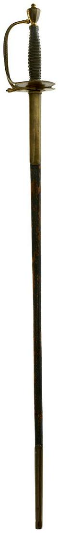 A GEORGIAN OFFICER'S SWORD, 80cm flattened diamond section blade ...