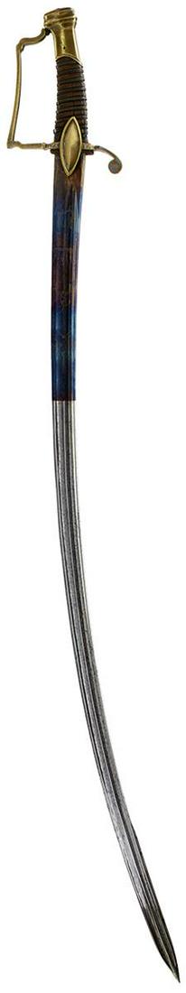 A FRENCH IMPERIAL GUARD(?) OFFICER'S SWORD, 85.5cm curved double ...