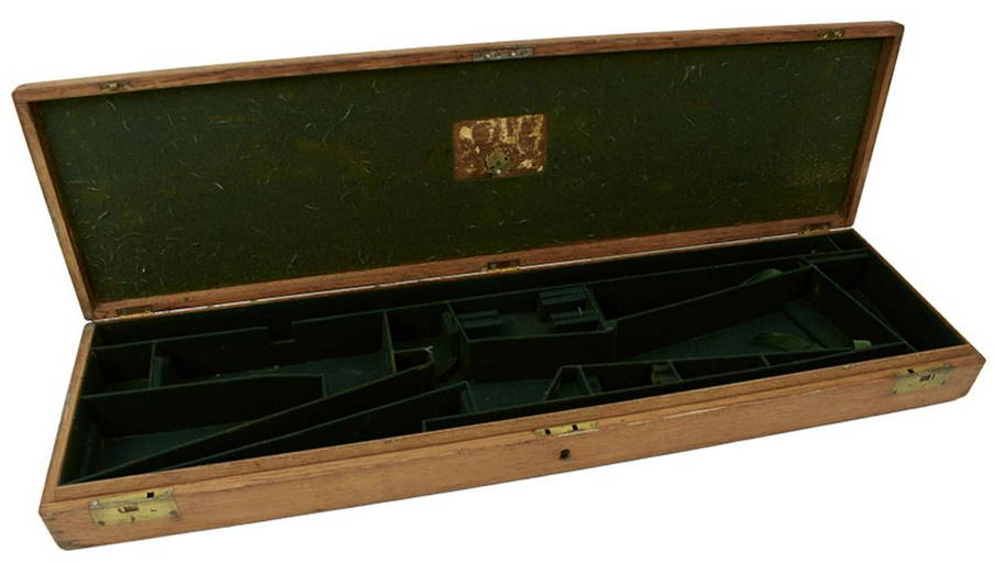 An Oak Gun Case For A Percussion Sporting Rifle, The Brass Mounted Case ...