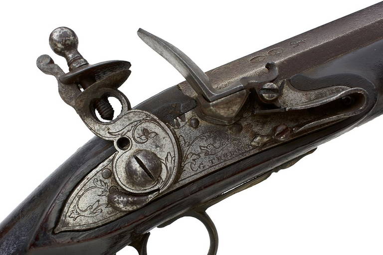 A Scarce 11 Bore 17th Century Flintlock Fowling Piece By George Trulock,