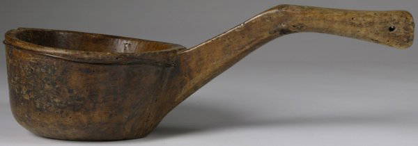 Early 19th C. Hand Carved Maple Partial Burl Dipper