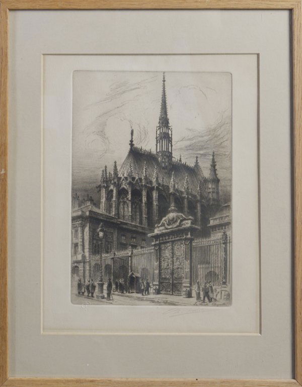 288: Charles Pinet; Etching; "La Sainte Chapelle"