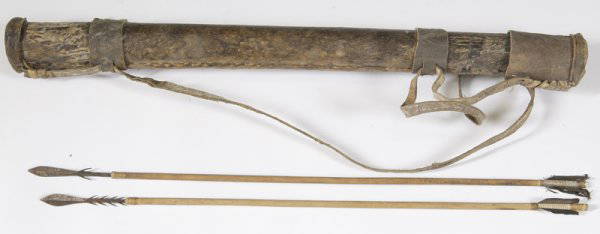 Primitive Arrow Quiver, 2 Steel Tipped Barbed Arro