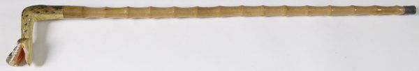 597: Carved Wooden Snake Head Walking Stick