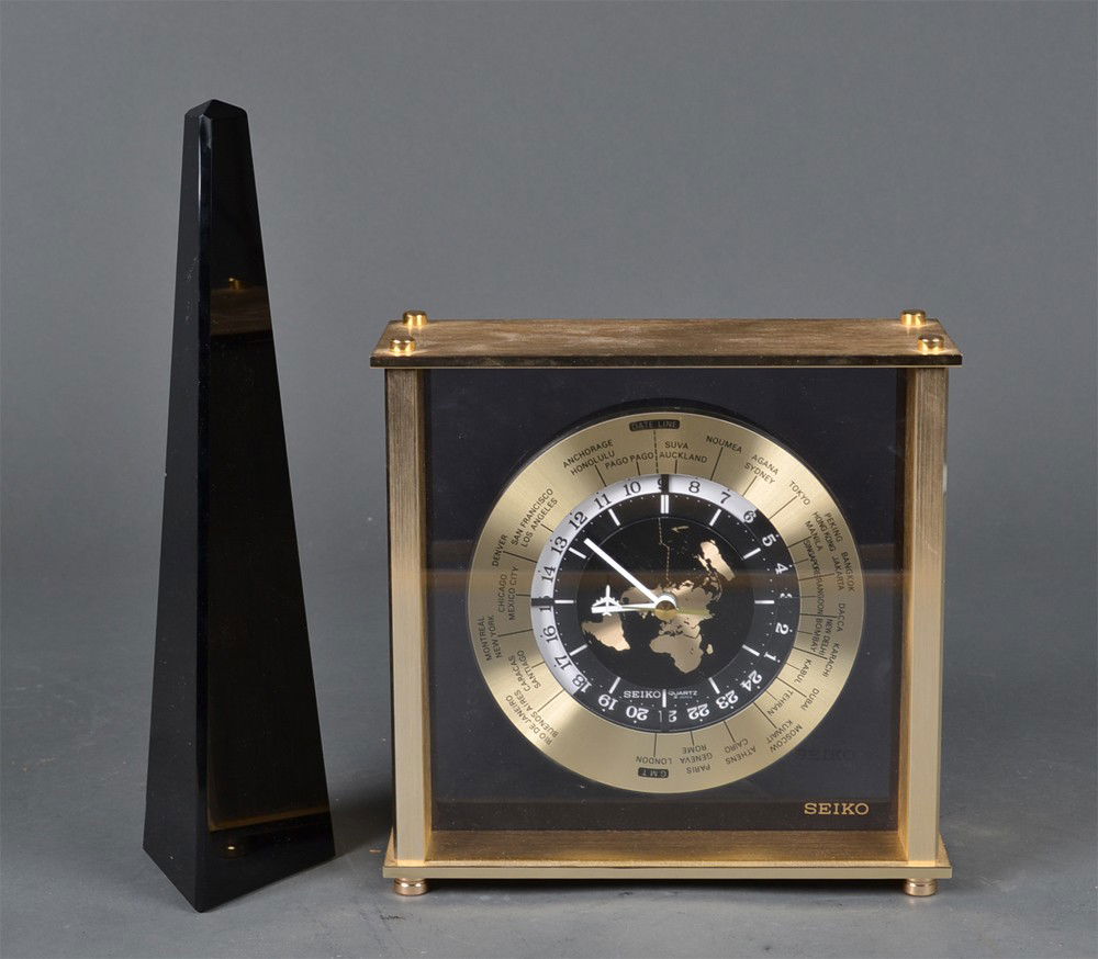 Seiko Brass World Time Desk Clock