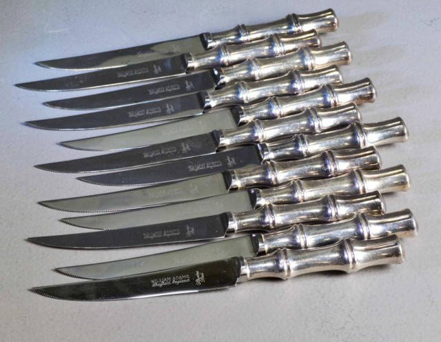 (12) William Adams Steak Knives Sheffield