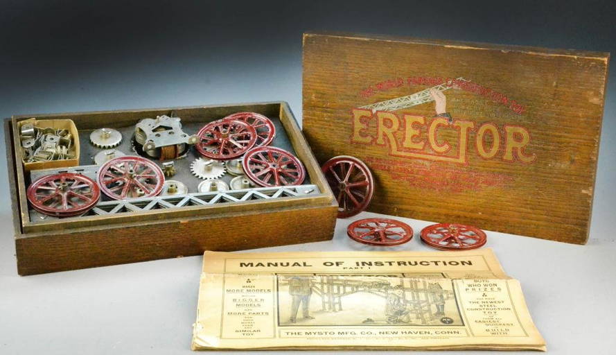 First Issue Erector Set In Original Wooden Box