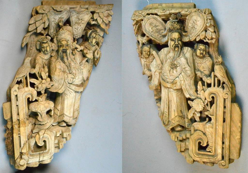 Pr. Chinese Architectural Wood Wall Brackets