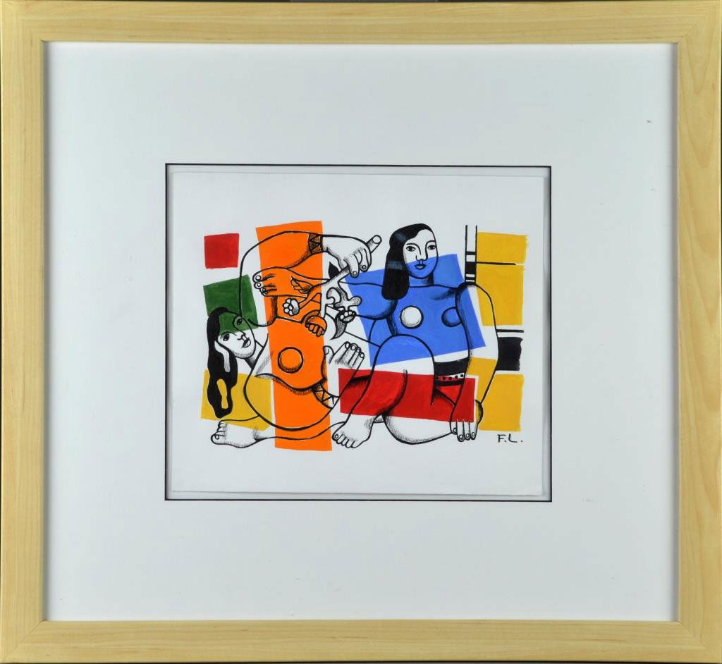 Bears The Signature Fernand Leger Graphite on Paper