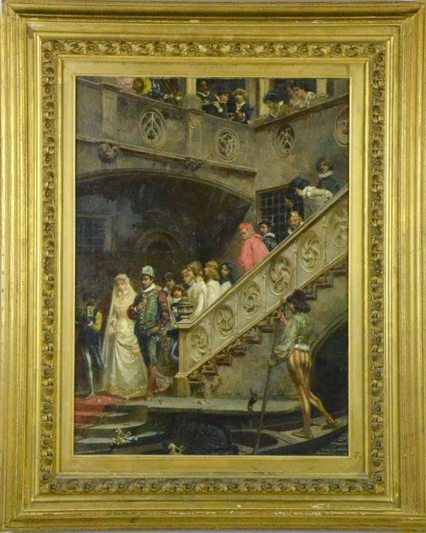 Mario Spinetti Oil Painting on Canvas Laid on Board