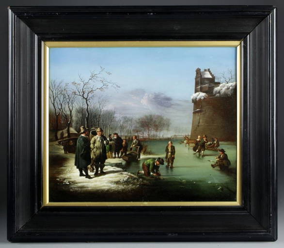 Manner Of Andries Vermeulen Oil Painting On Metal Panel