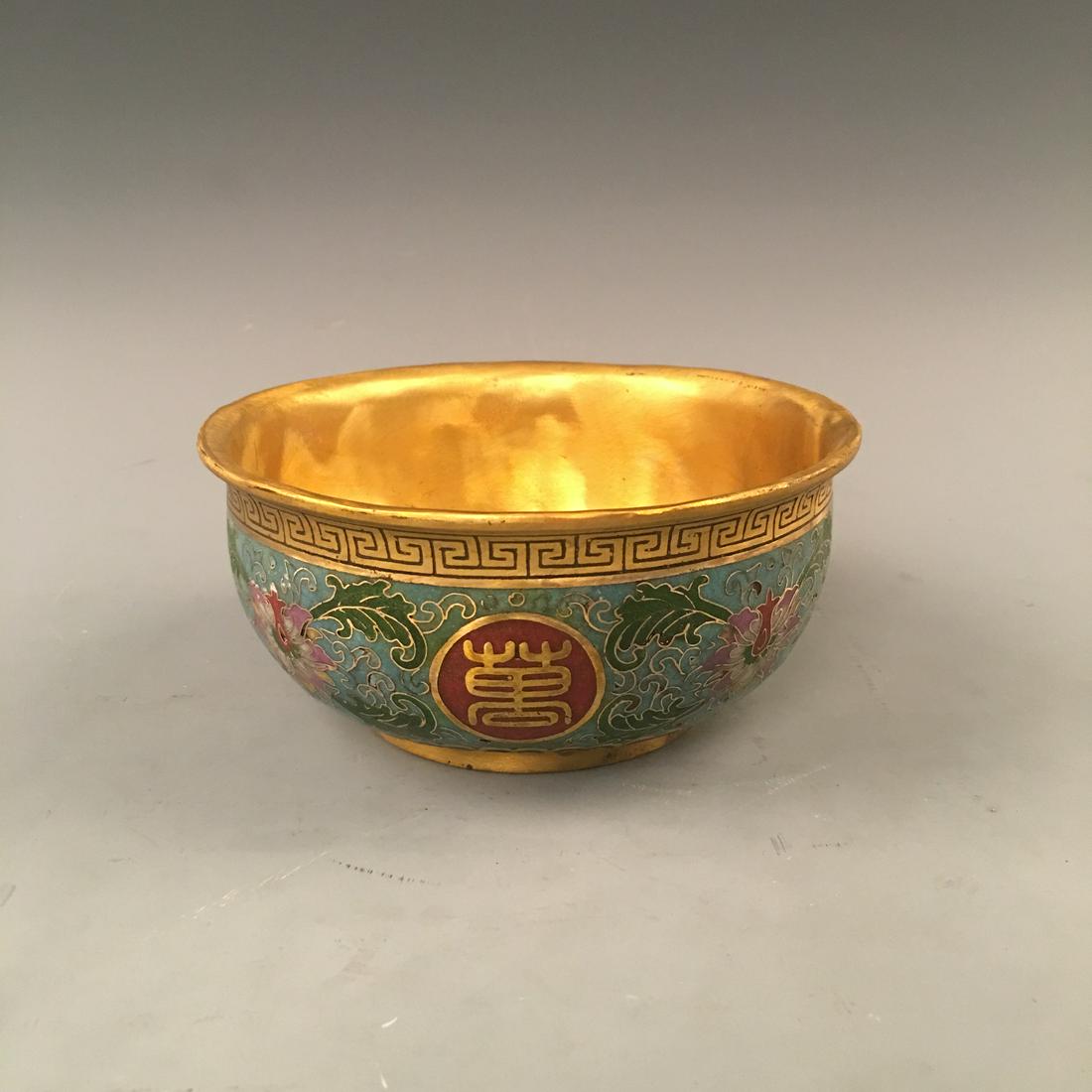 Chinese Cloisonne Longevity Bowl with Qinglong Mark - Aug 31, 2019 | A ...