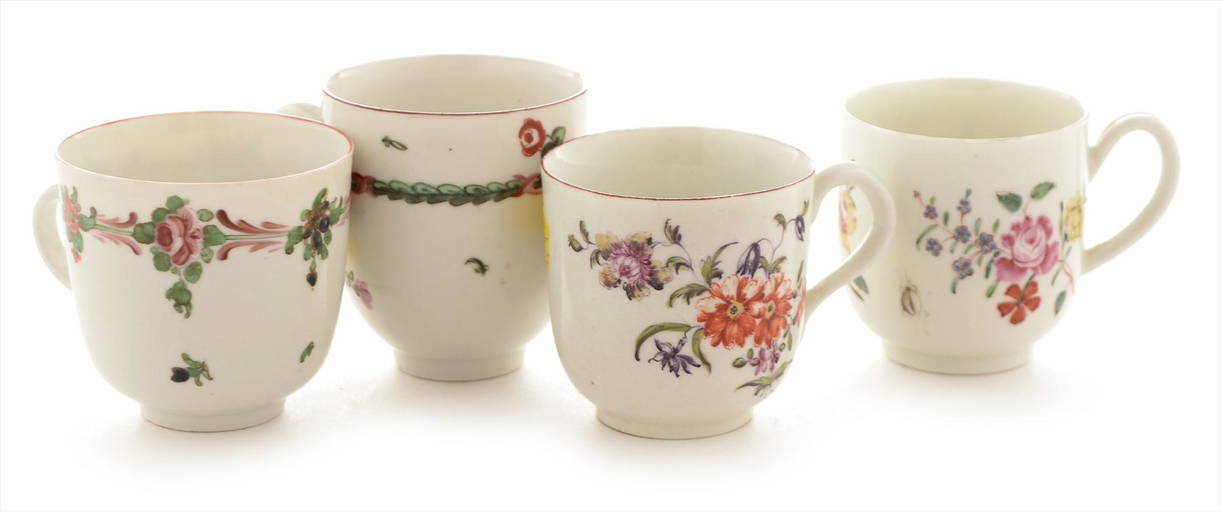 Four 18th Century English Coffee Cups.