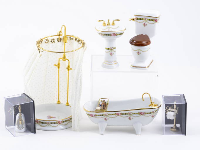 Reutter Porcelain Victorian Rose Complete Bathroom Set With Shower