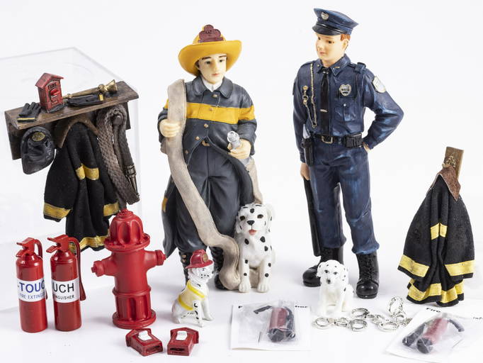 Fireman And Policeman Resin Accessories