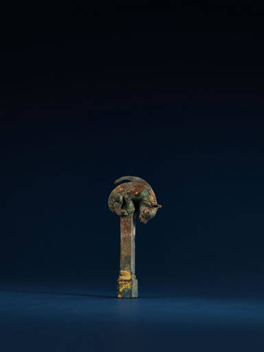 A Gilt Bronze Zither 'immortals' Tuning Key