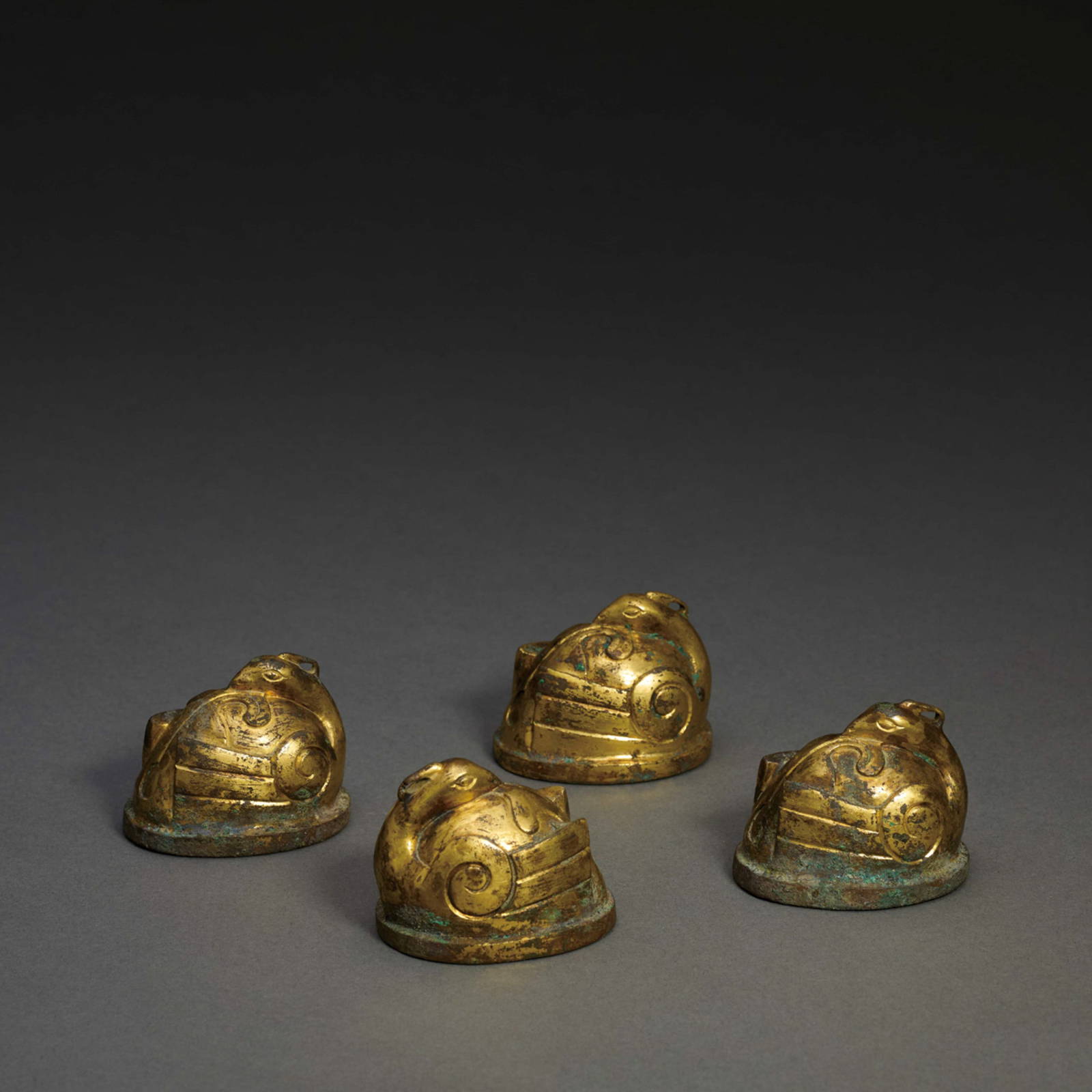 A Group Of Gilt-bronze 'phoenix' Paperweights Auction