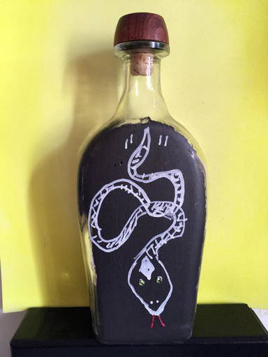 Diamond Head Snake Bottle Sculpture By James Prez