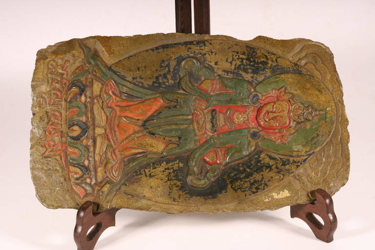 A Very Rare Pianted Stone Caca