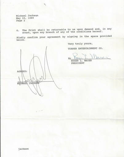 Signed Michael Jackson Contract PSA - Nov 15, 2019 | NGU Memorabilia in CA