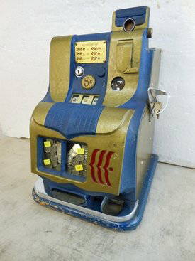 1934 Qt Chevron Mills Brand Genuine Antique Slot