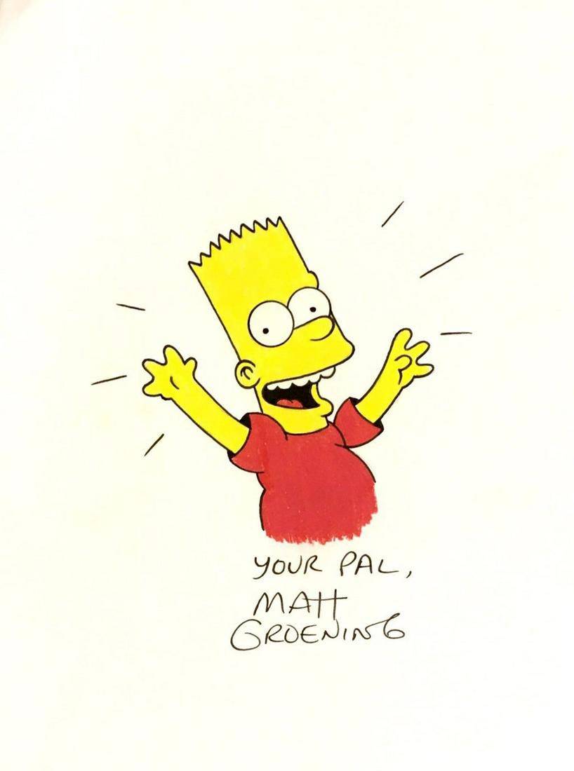 Original Bart Simpson Drawing By Matt Groening