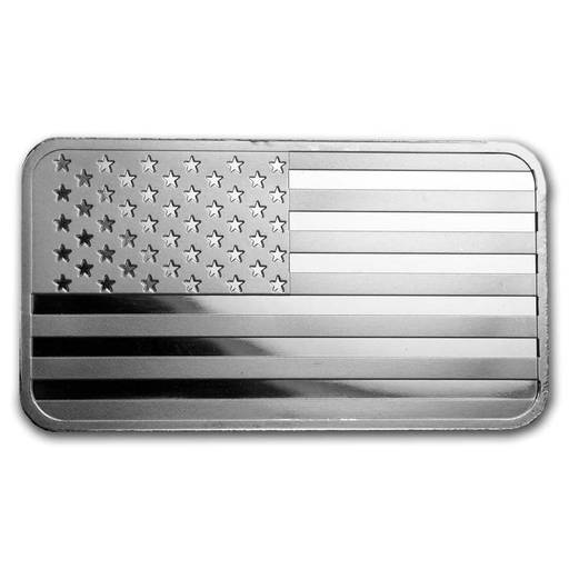 5 Oz Silver Bar American Flag Design