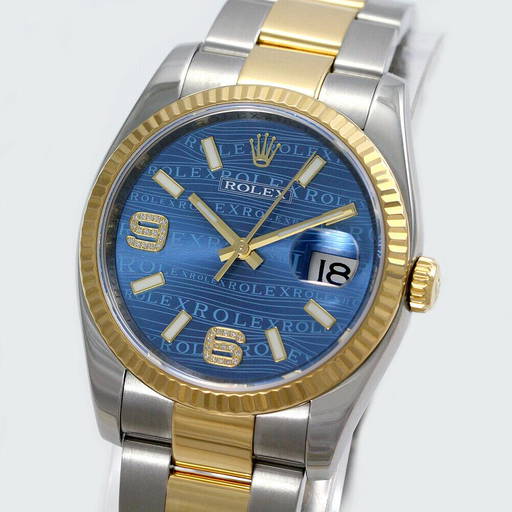 Rolex Datejust 116233 Blue Wave Diamond Dial Steel 18k