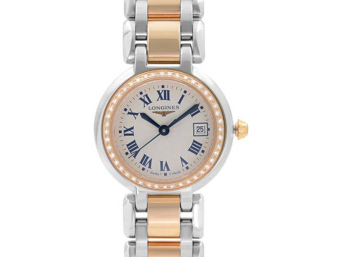 Longines PrimaLuna 18k Gold Steel DIamond Cream Dial Ladies Watch L8 ...