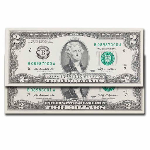 2009 (b Ny) $2 Frn Cu (fr#1939 B) 1st/last Brick Note W/label