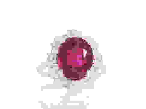Heritage Gem Studio 5.89 Carat Oval Ruby And Diamond Cocktail Ring In ...