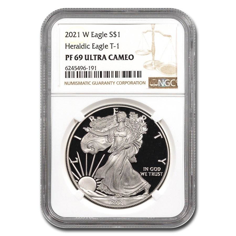2021-w American Silver Eagle (type 1) Pf-69 Ngc Auction