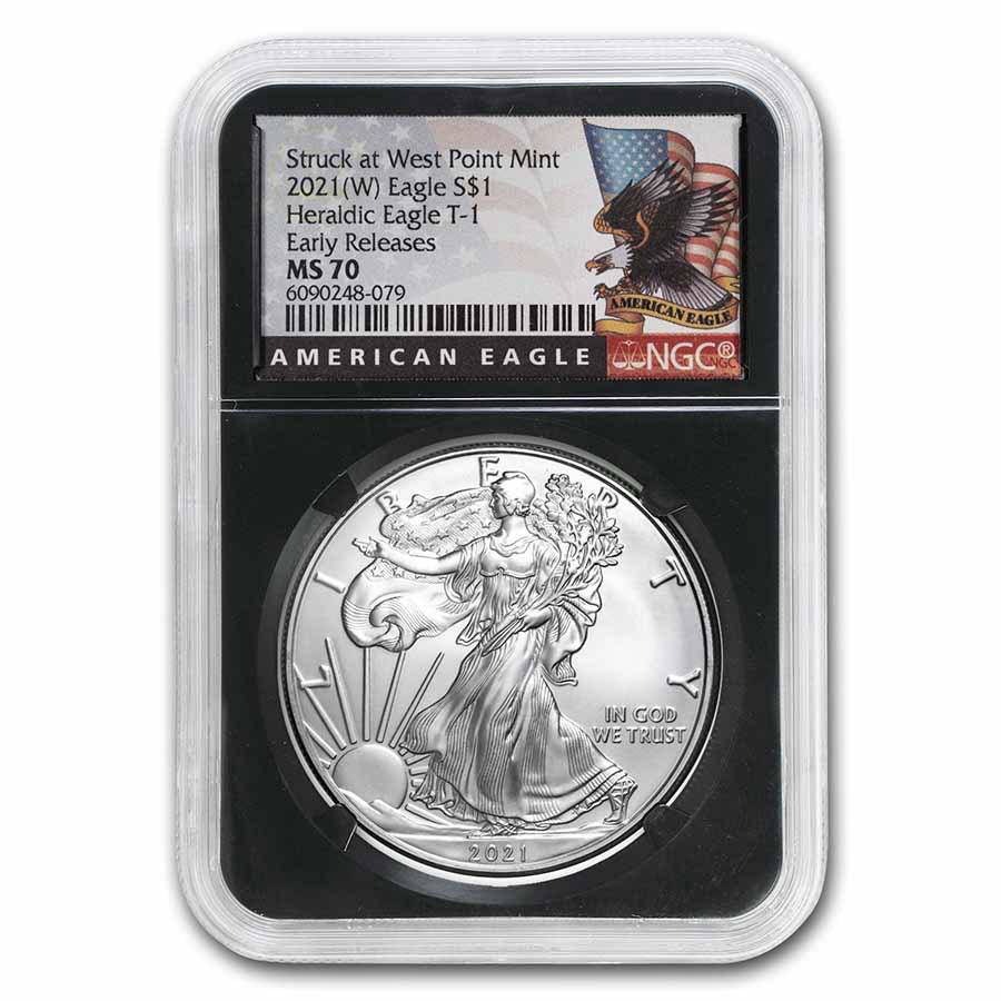 2021 American Silver Eagle (type 1) Ms-70 Ngc (early Releases) Auction
