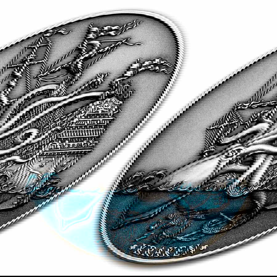 2021 Niue 2 Oz Silver Mythical Creatures: Sea Beast Kraken Auction