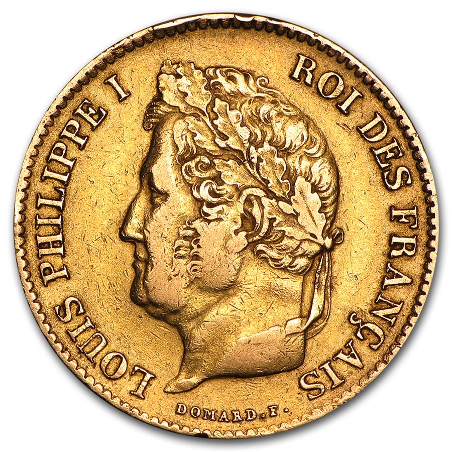 1831-1839 France Gold 40 Francs Louis Philippe I (avg Circ) Auction