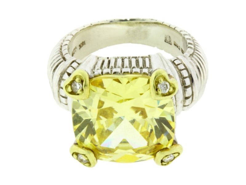 Judith Ripka 18k Yellow Gold And Sterling Silver Diamond & Canary ...