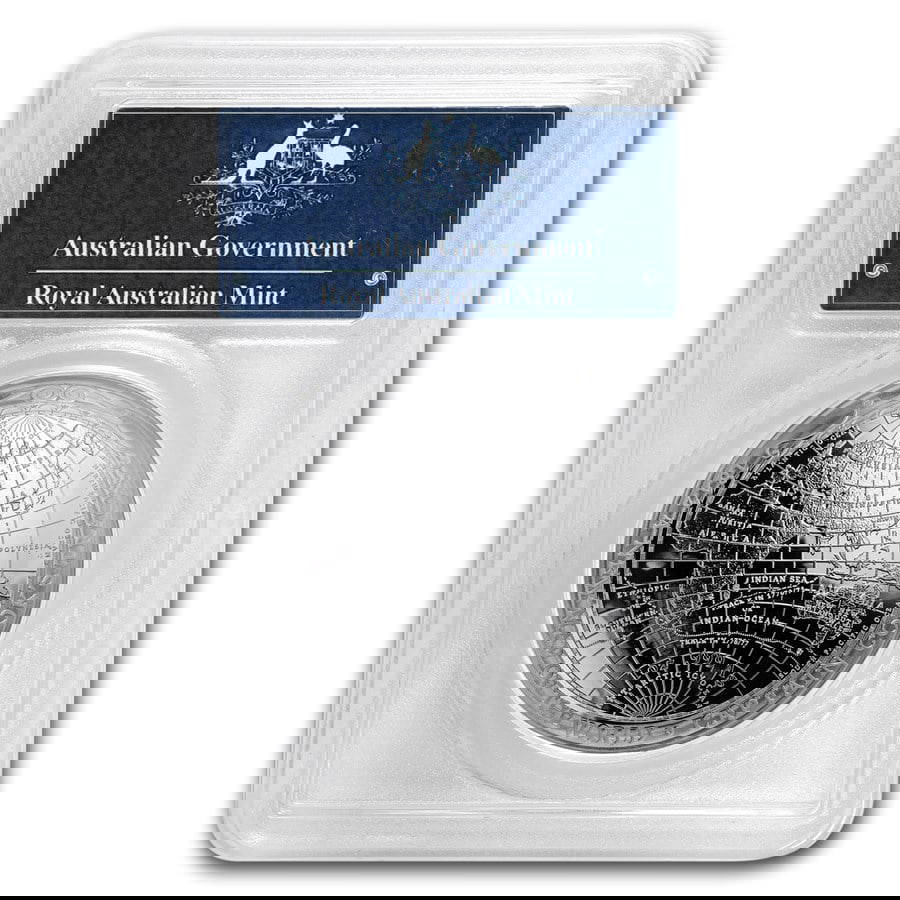 2019 Australia 1 Oz Silver $5 Map Of The World Pr-70 Pcgs (fs) Auction