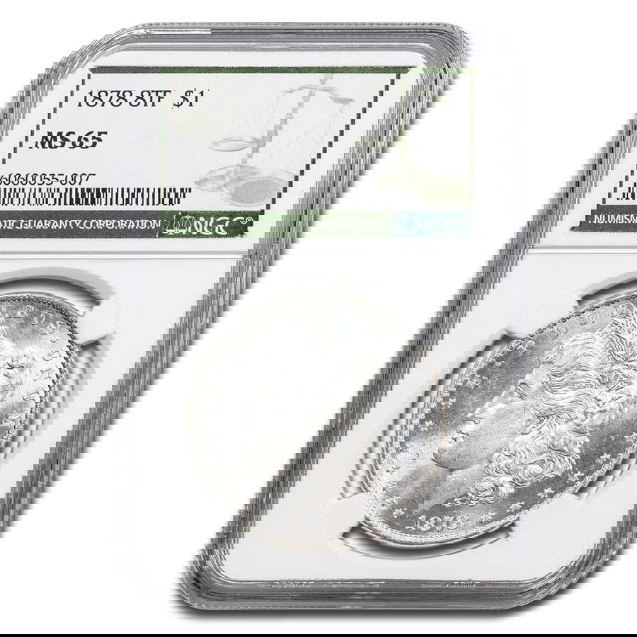 1878 Morgan Dollar 8 Tf Ms-65 Ngc (green Label) Auction