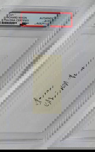 Richard Nixon 37th Us President Signed Cut Signature On 3x5 Index Card ...