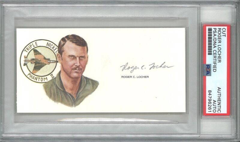 Roger Locher Signed Cut Signature Psa Dna 84796261 Vietnam Pilot Triple ...