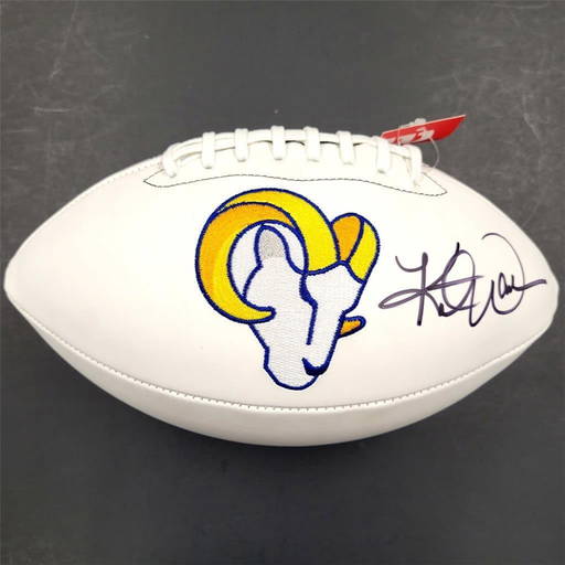 Kurt Warner Signed Rams Nfl Logo Football Autograph (a) Beckett Bas Holo