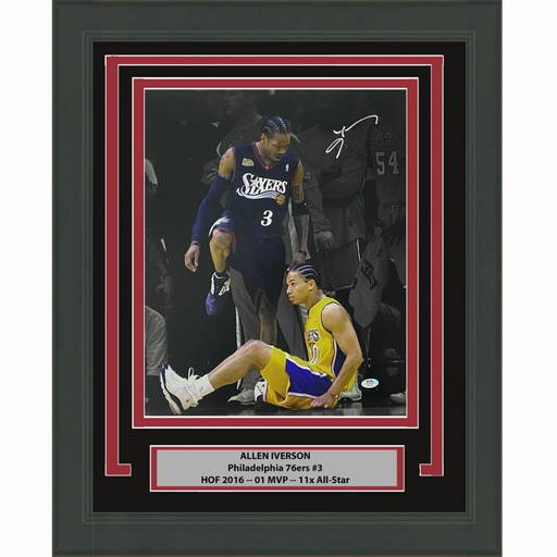 Framed Autographed/signed Allen Iverson Spotlight Step Over 16x20 Photo ...