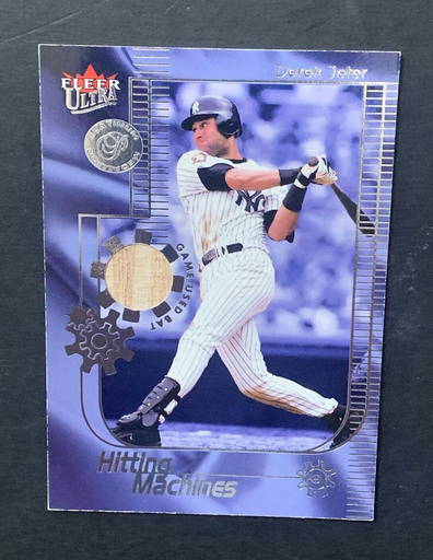 2002 Fleer Ultra Platinum Medallion Derek Jeter Hitting Machines Bat ...
