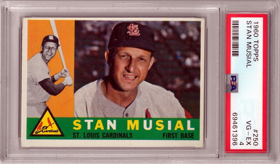 Stan Musial 1960 Topps Baseball Card #250 Psa Graded 4 Vg Ex