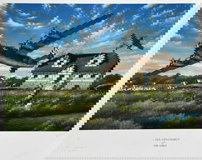 Ernest Bruce Hand Signed Tail End Charlie 18x22 Stan Stokes Print Wwii B 24